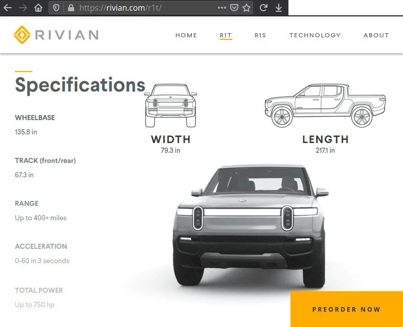 Rivian R1T size comparisons | Rivian Forum - R1T R1S R2 R3 News, Specs ...