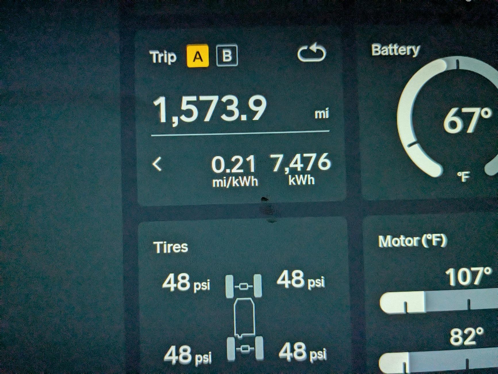 Efficiency in vehicle shows 0.21 m/kwh?! Is this a software bug? | Rivian Forum - R1T R1S R2 R3 ...