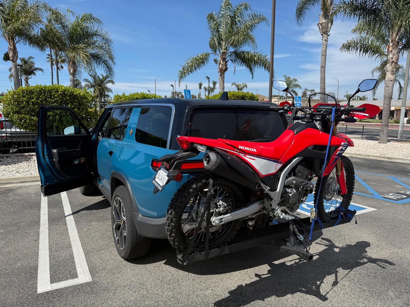 Motorcycle hitch carriers - Recommended or not? (~300lb bike) | Rivian ...