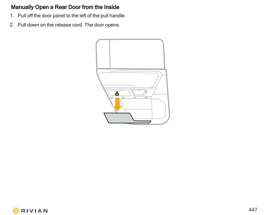 How do you manually open the rear doors on a Gen2? | Rivian Forum - R1T ...