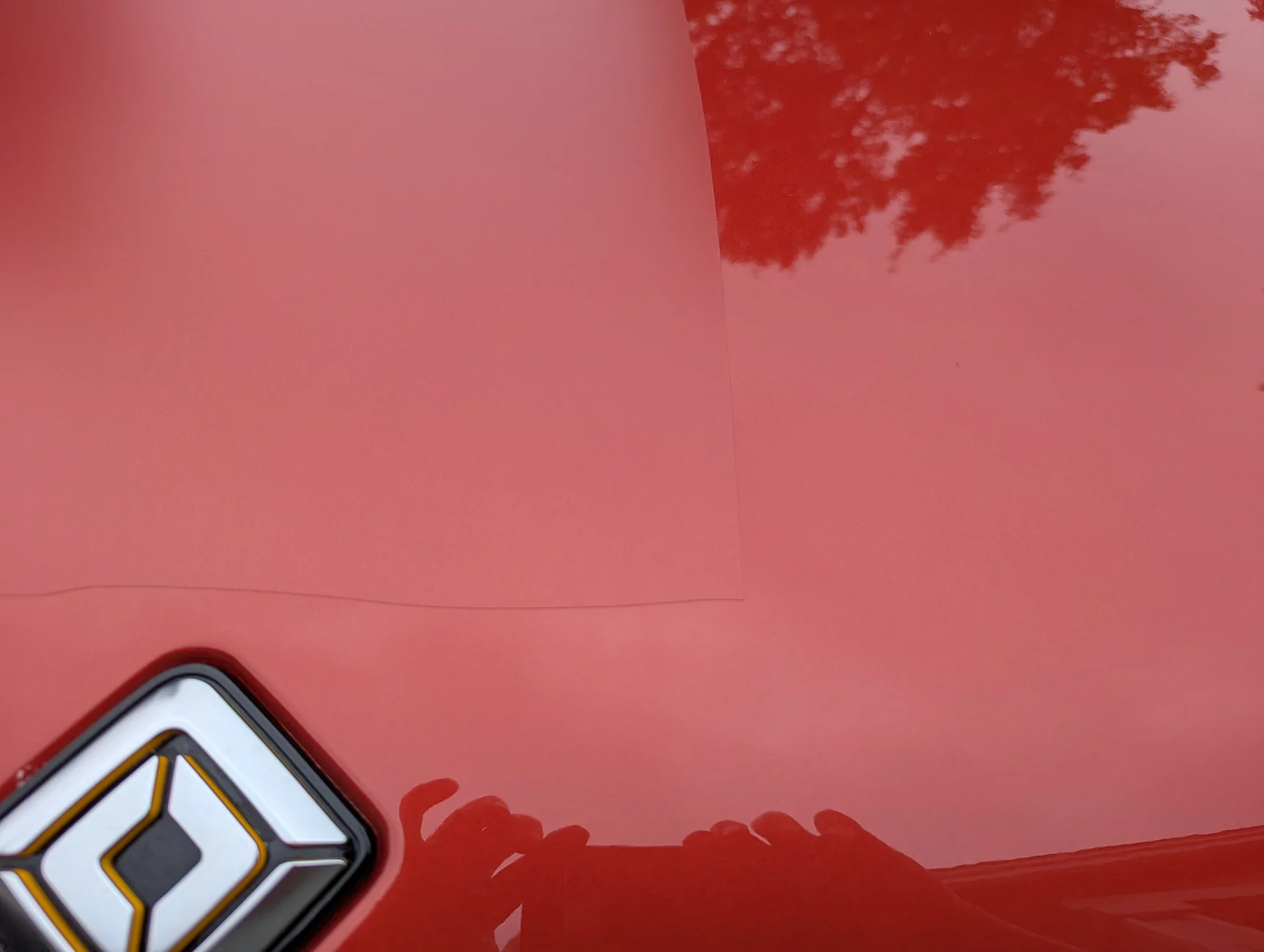 Matte PPF test sample on Canyon Red (photos) | Rivian Forums - R1T R1S ...