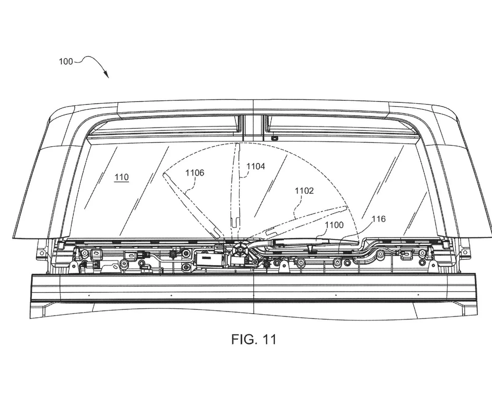 R2 rear wiper is stored / hidden in back window trim (patent images ...