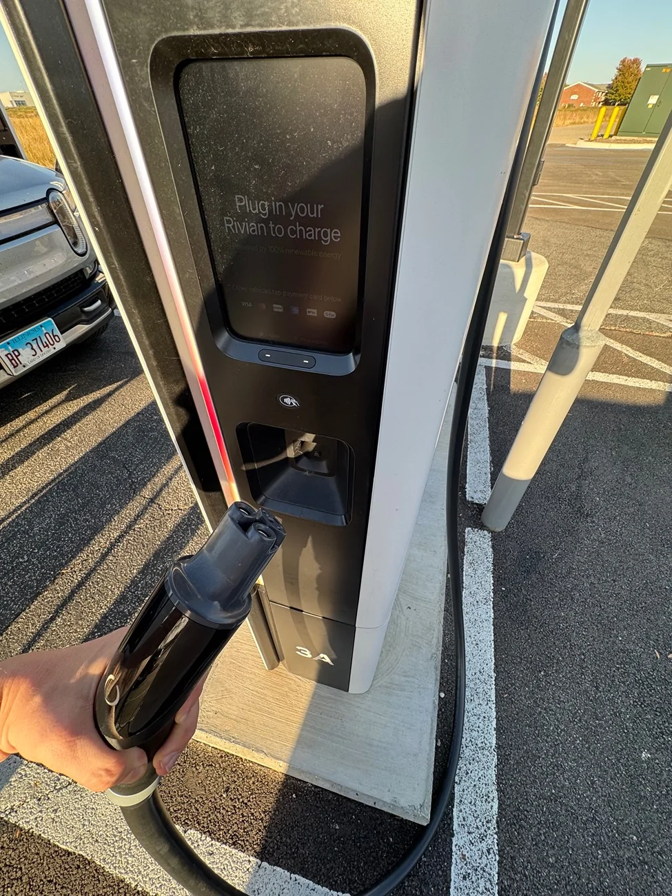 RAN charger gets NACS charging cord - spotted in Normal, IL | Rivian ...