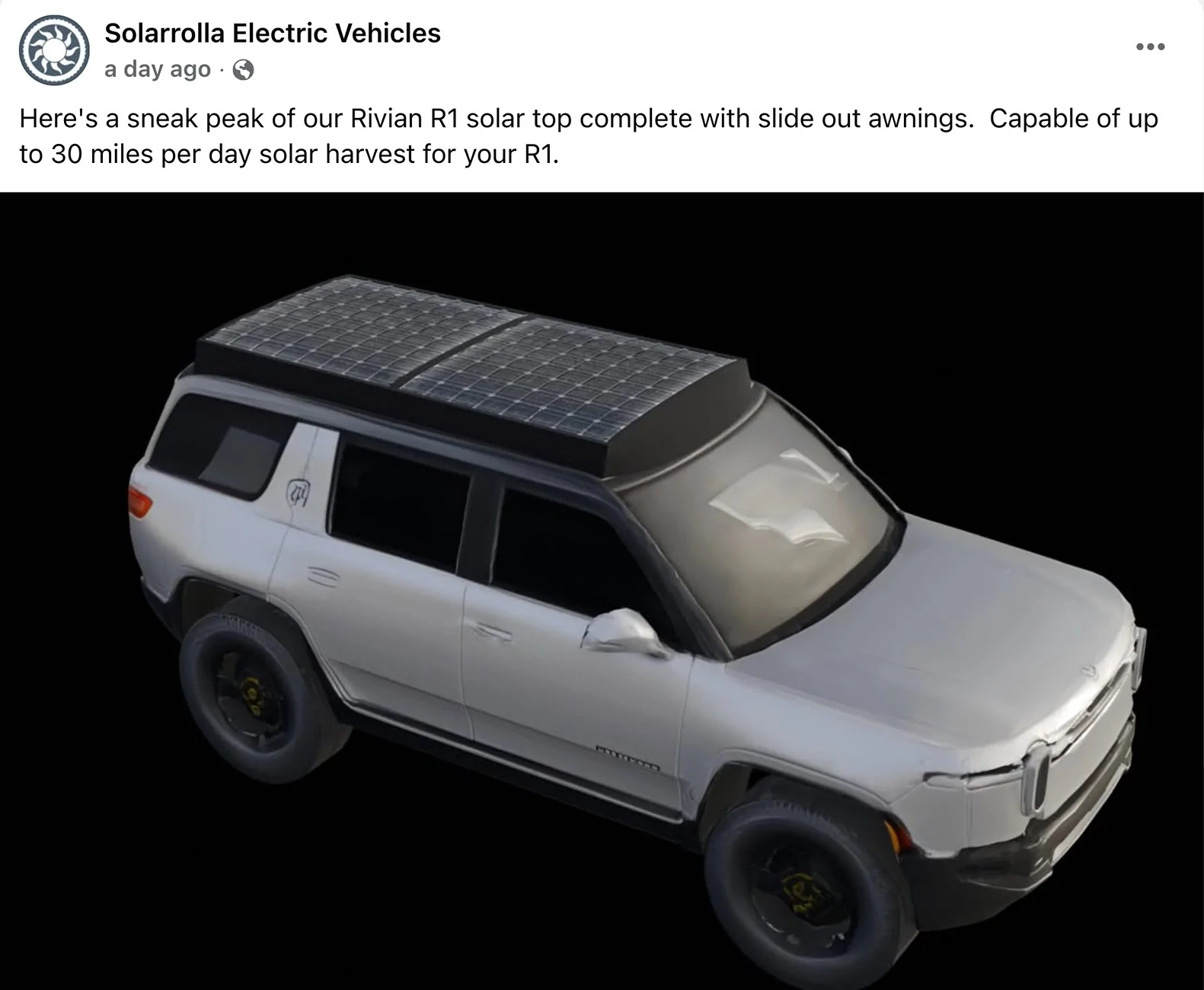 Solar Panels Top With Awnings for R1 by Solarrolla | Rivian Forum - R1T ...