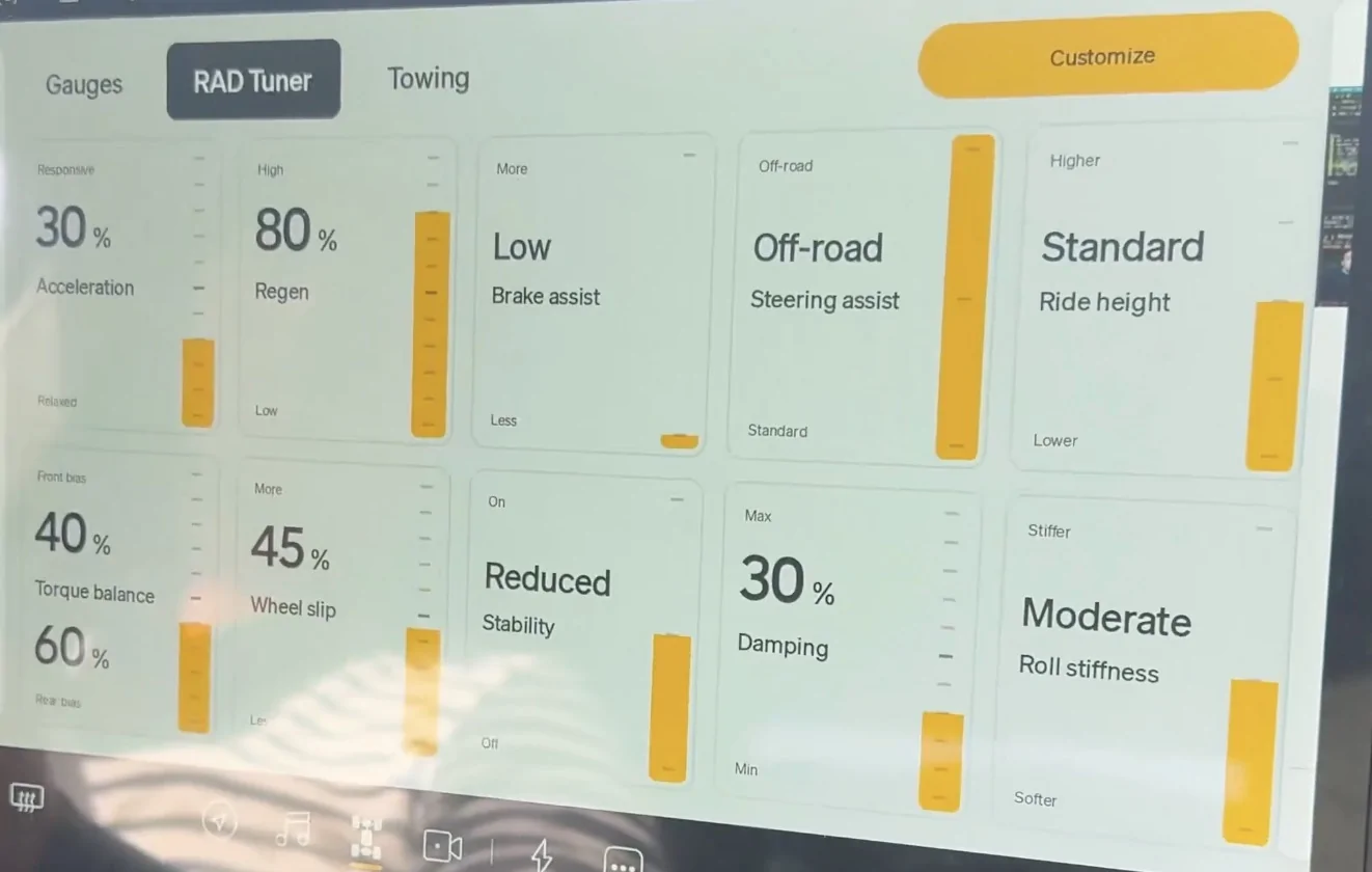 Playing with RAD Tuner in R1T Quad Motor -- Torque Balance / Wheel Slip ...