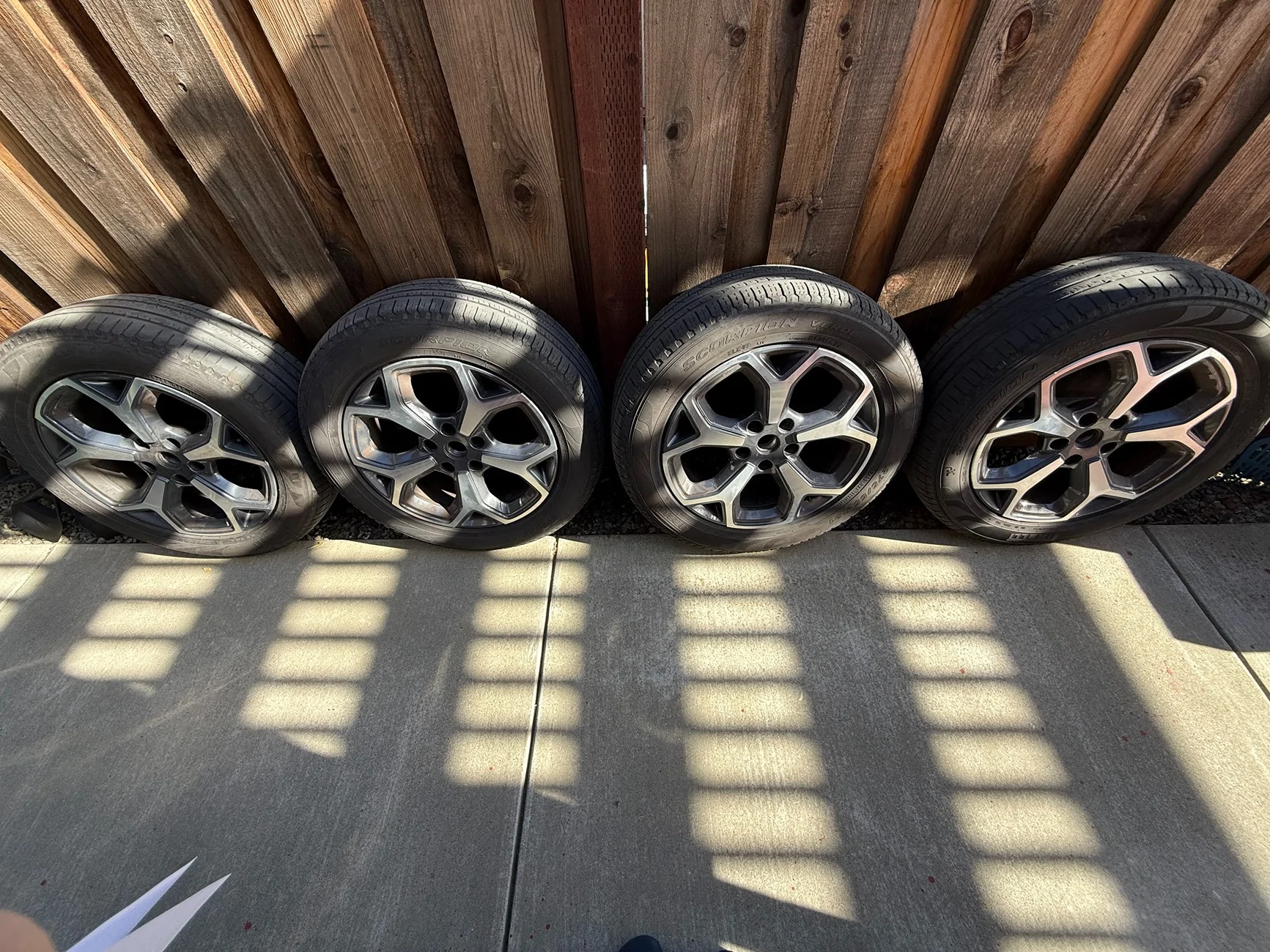 California - Set of 4 21 road wheels - tires still mounted but nearly ...