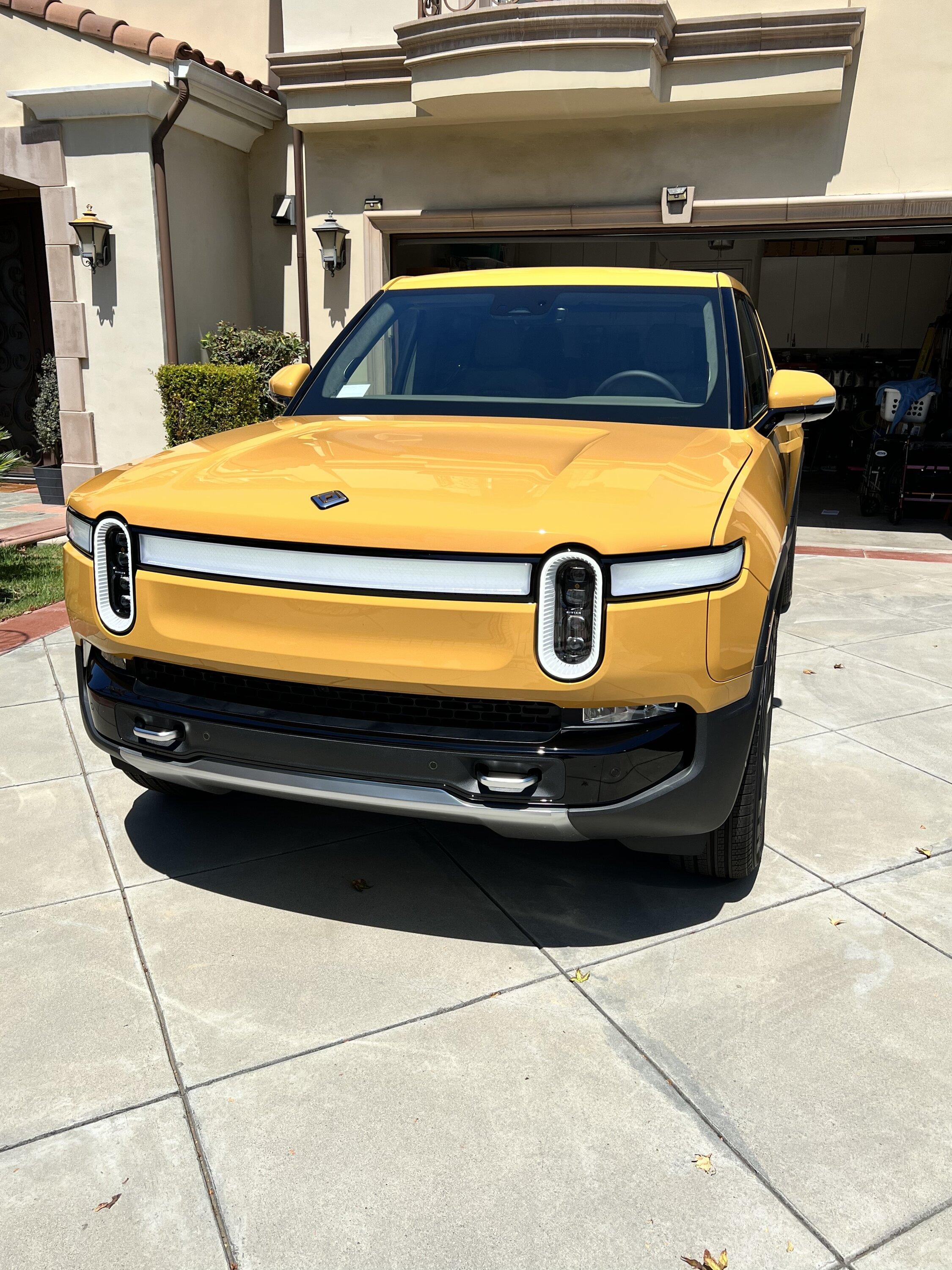HERE SHE IS! Compass Yellow R1T Delivered | Rivian Forums - R1T R1S R2 ...