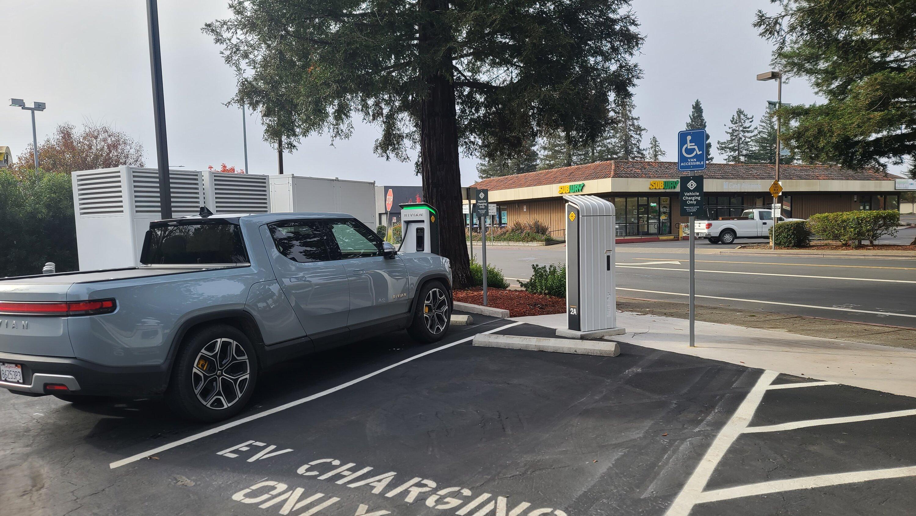 New Rivian Adventure Network charging stations @ Ukiah, CA (6 fast ...