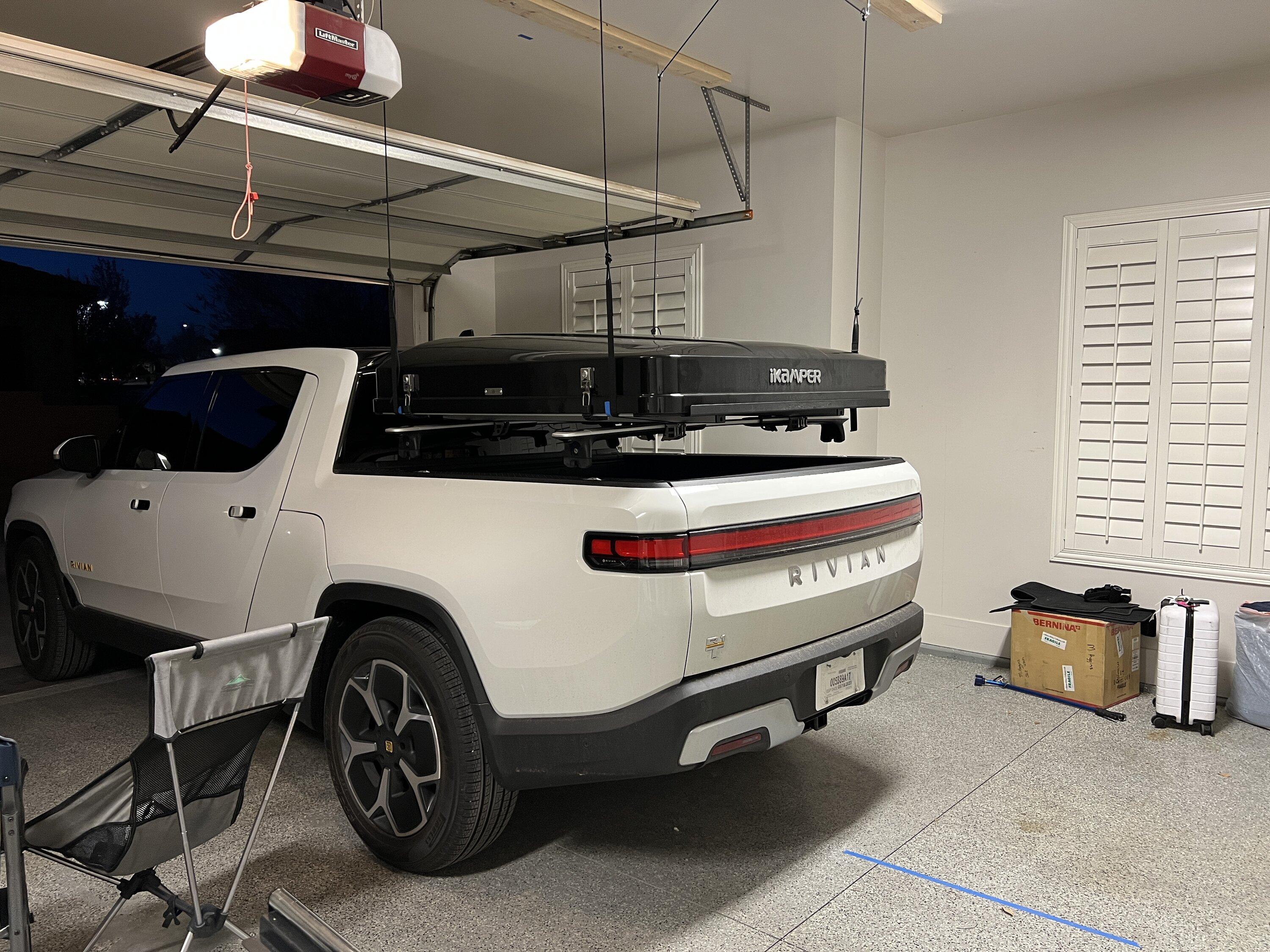 Hoist Lift System for Roof Top Tent Successfully Installed | Rivian ...