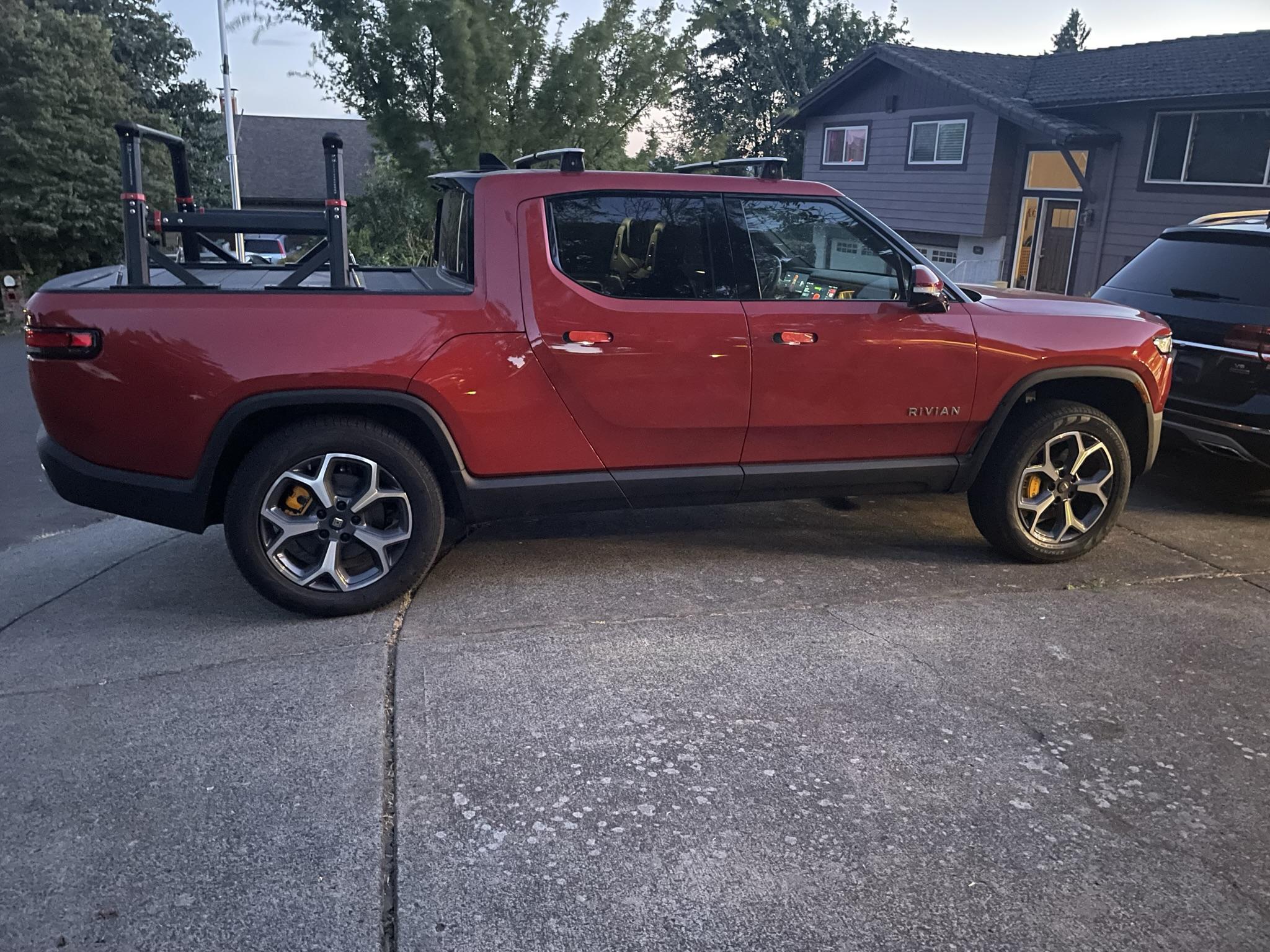 SUP Dawg? Why are you whistling at me?? [Yakima SUP Dawg rack on Rivian Crossbars whistle and I ...
