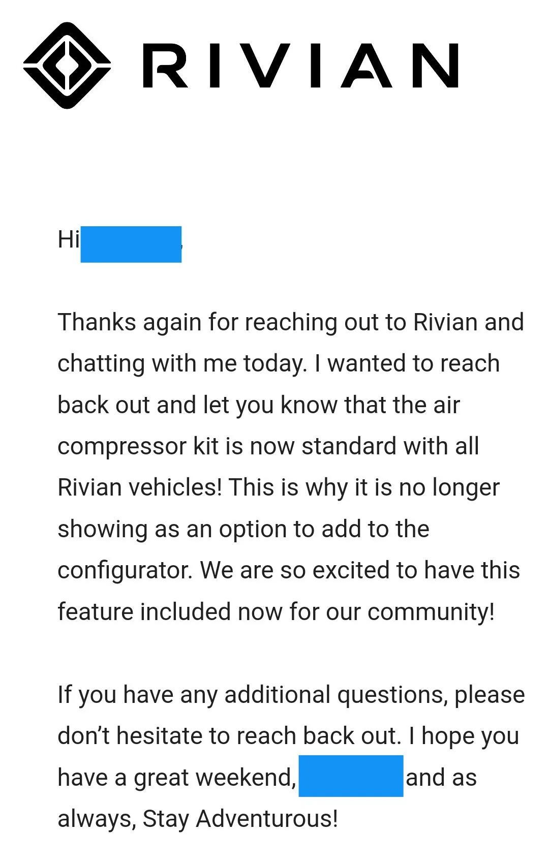 Rivian to Include Air Compressor Kit With All Vehicles (Confirmed by ...