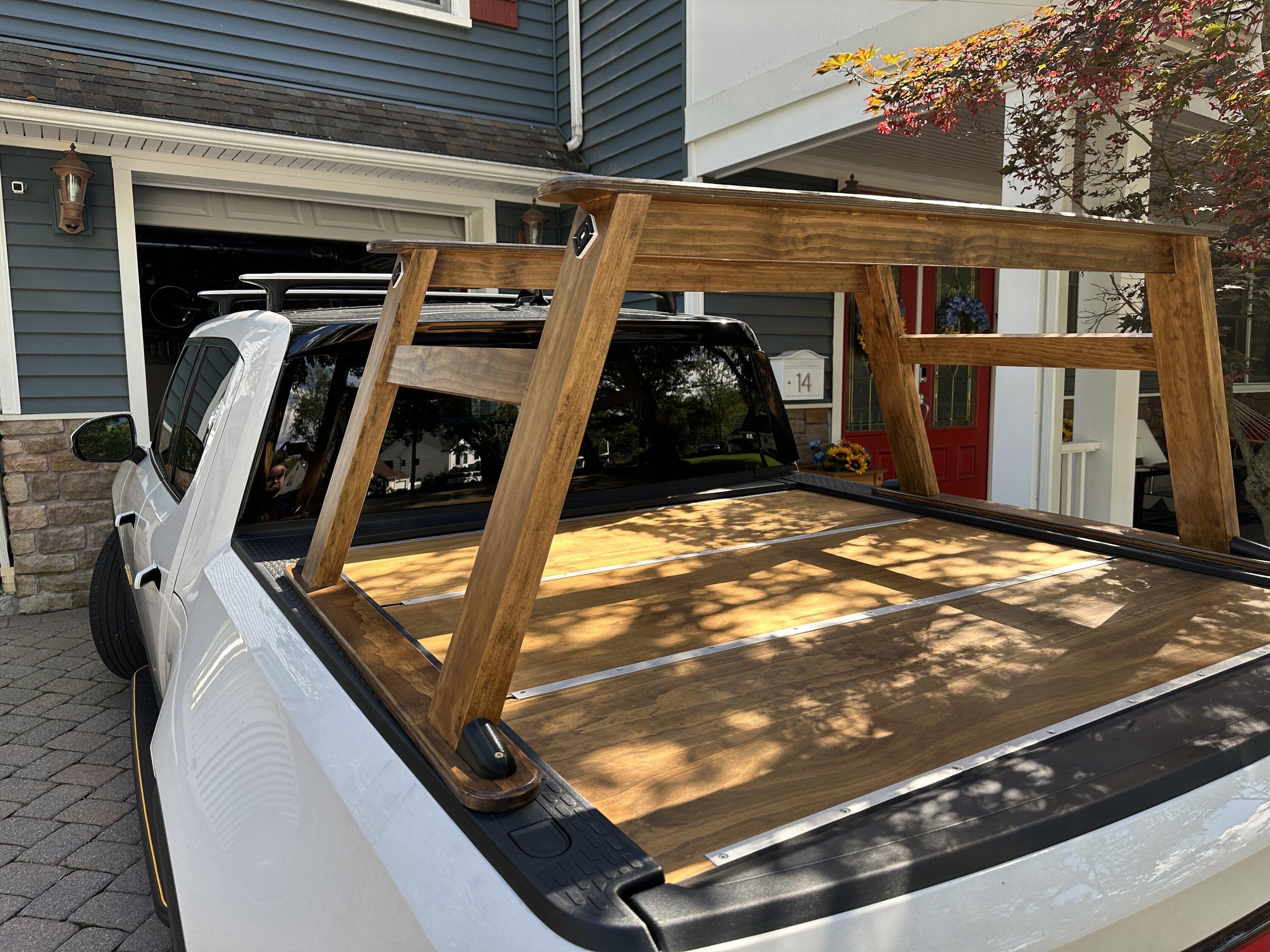 DIY Ladder Rack using wood | Rivian Forum - R1T R1S R2 R3 News, Specs ...