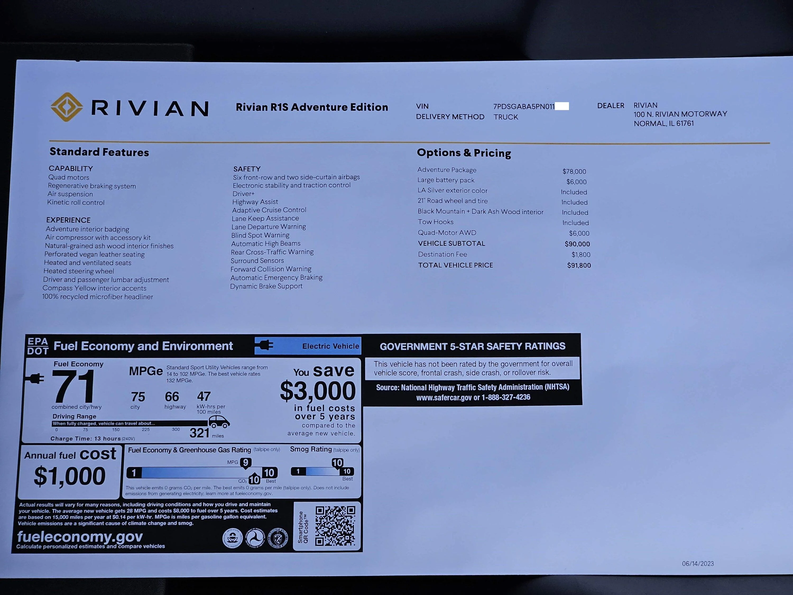 Maryland - 2023 R1S Adv / Silver + Black / 21" / Quad / Large Battery ...