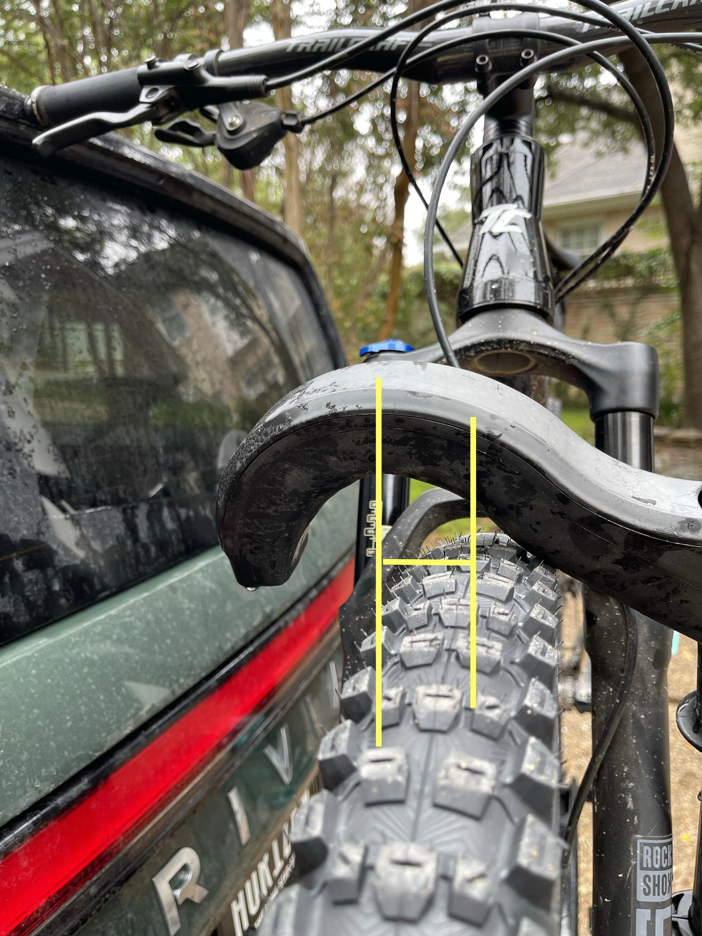 Bike on hitch rack hitting lift gate (R1S) | Rivian Forum - R1T R1S R2 ...