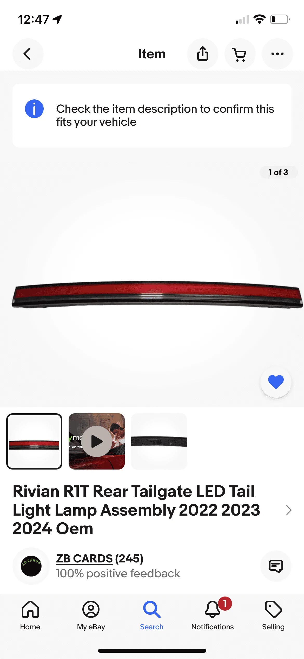 Cracked center tail light. Is R1T tail light the same as R1S? | Rivian ...