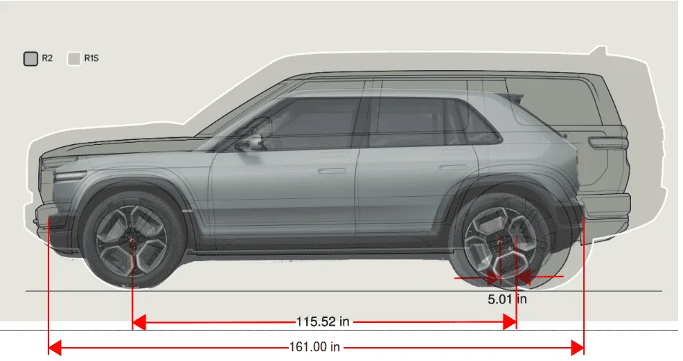 R3 / R3X Dimensions: ~161.4 in length / ~59.5 in height ? | Rivian ...