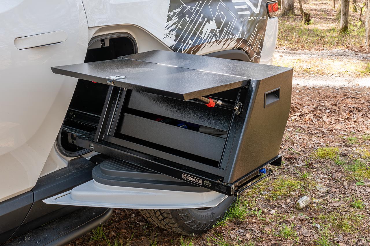 The Ultimate Rivian R1T RMAXX Gear Tunnel Slide-Out Modular Storage ...