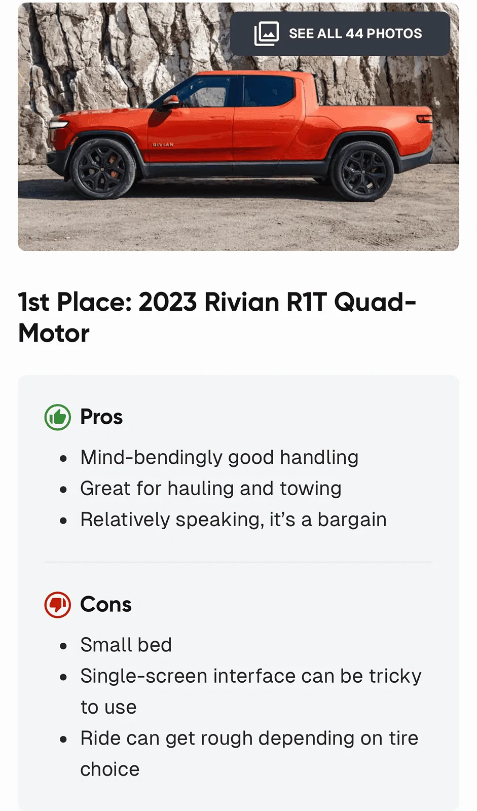 Motortrend: R1T comes out on top versus Hummer EV and Cybertruck ...